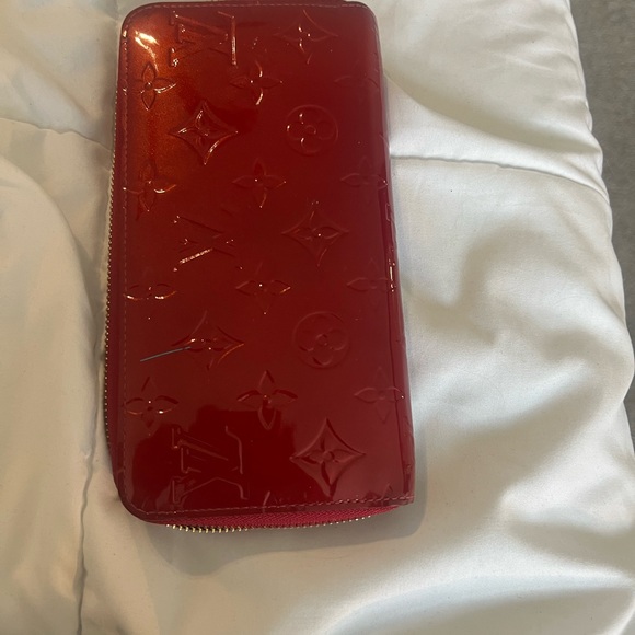 Louis Vuitton | Bags | Authentic Red Louis Vuitton Wallet Great Used ...